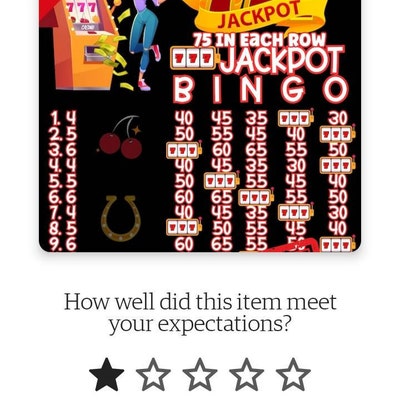 50 in Each Row WTA PYP 18 Line Bingo Board, 90 Ball Bingo, 18 Line ...