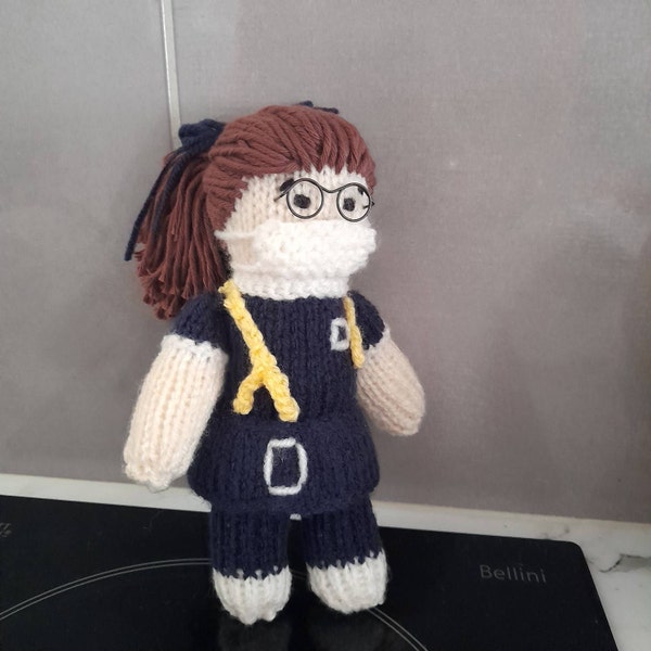 Pocket Mini Dolls Knitting Pattern 15cm (6 Inch) Nurse Doctor Fireman ...