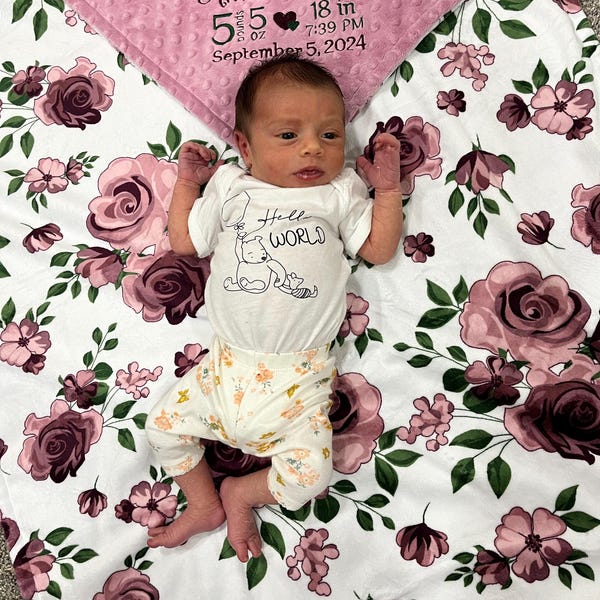 Cowboy Baby Blanket, Birth Stats Blanket, Tan and Brown Minky ...