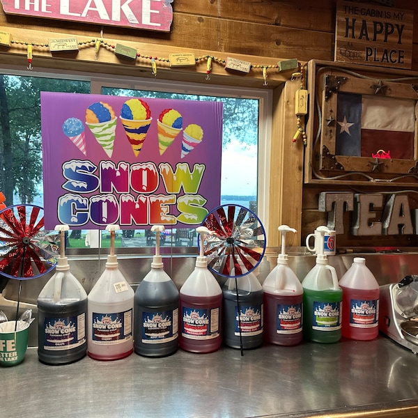 Snow Cones Yard Sign, Coroplast Visible Text Long Lasting Rust Snow ...