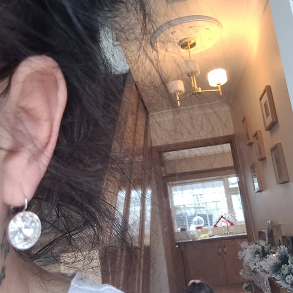 Large Bella Gold-plated Crysta Golden Sadow Pierced Crystal Earrings ...