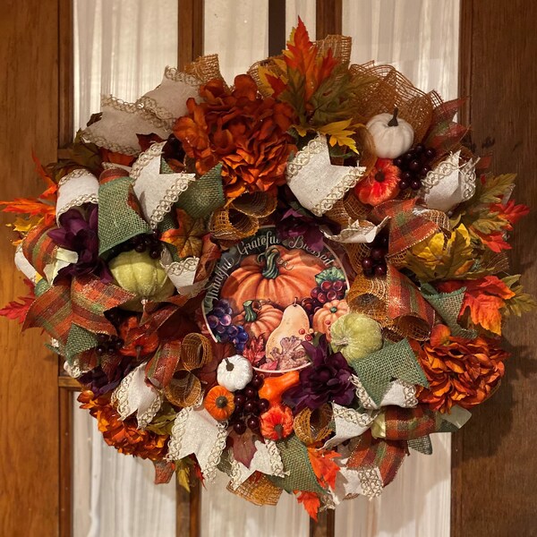 8" Round Fall Wreath Sign, Fall Wreath Signs, Personalize It by Pam ...