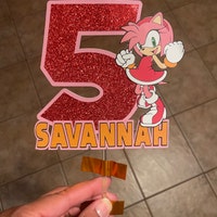 Amy Rose the Hedgehog Cake Topper, Sonic Amy Theme Birthday Party ...
