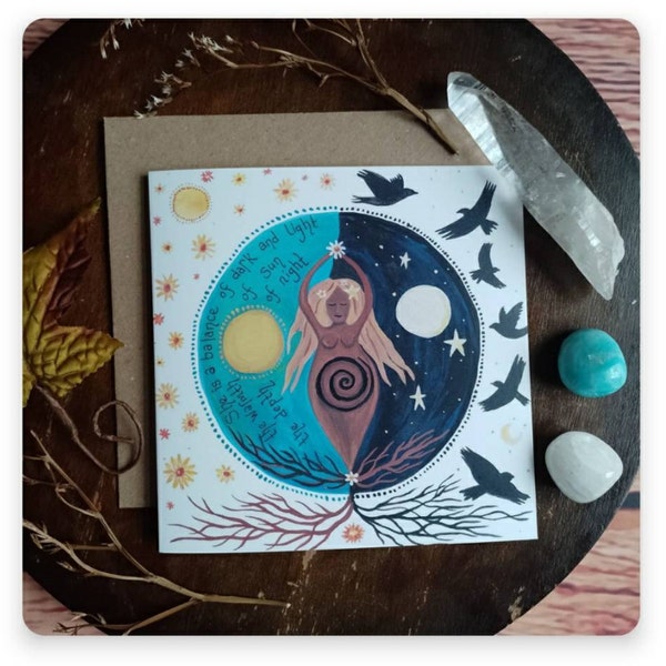 Moon Art Card, Moon Phase Card, Moon Greeting Card, Pagan Greeting Cards, Moon Hare Card, Pagan ...