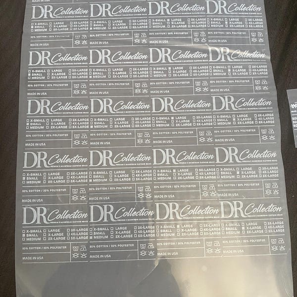 500 Pcs. Tagless Clothing Labels,tagless Labels, Iron on Printed Labels ...