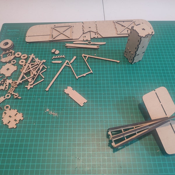 3D Biplane Laser Cut Files | Vintage Airplane Model | Digital Download ...