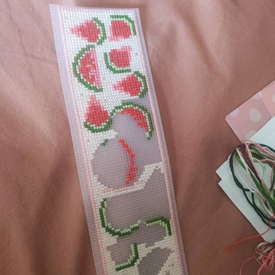Bookmark Watermelon Cross Stitch Pattern PDF Download Summer Bookmark ...