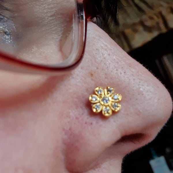 Black Nose Piercing Indian Nose Jewelry Indian Nose Ring Black Nose Pin ...