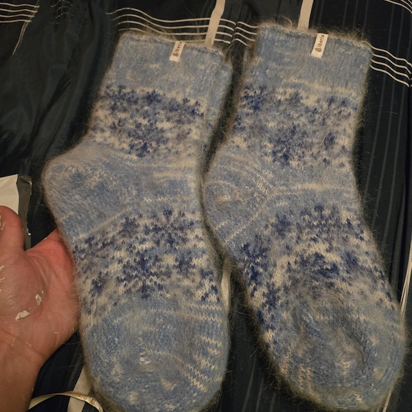 Natural Goat Wool Knee-high Socks, Knitted Warm Boot Socks, Fuzzy Comfy ...