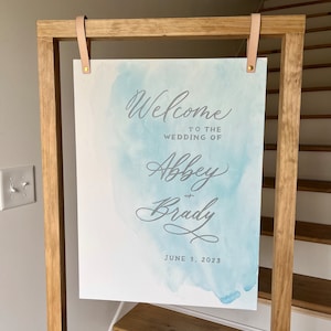 Leather Straps, Large Welcome Sign Mounting, Sign Hangers, Wedding Sign ...