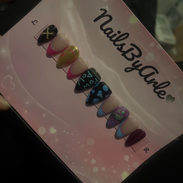 Y2k Grunge Cross Nails - Etsy