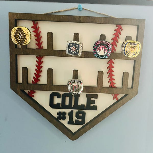 Personalized Little League Baseball Ring Holder - Custom Wooden Display ...