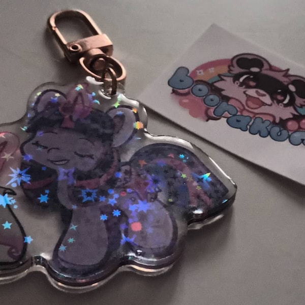Mane 6 Ponies Acrylic Epoxy Holo-star Keychain - Etsy