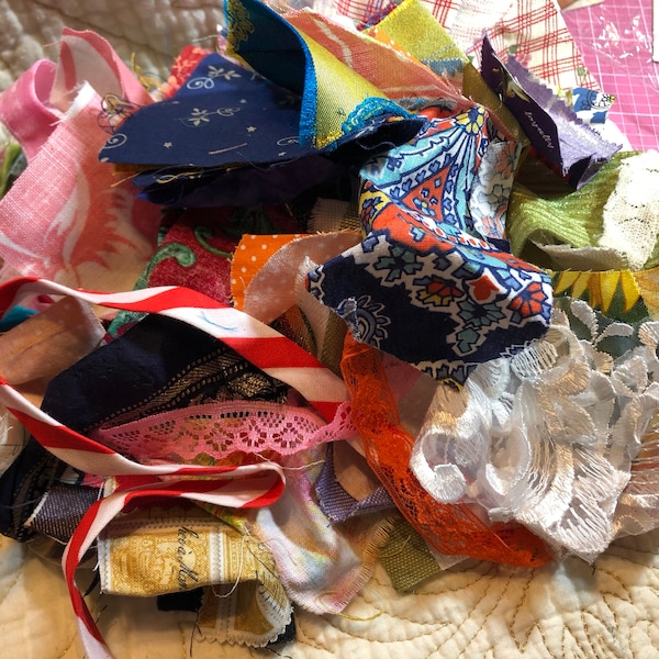 3oz Random Fabric Scraps, Craft Collage Supplies - Etsy