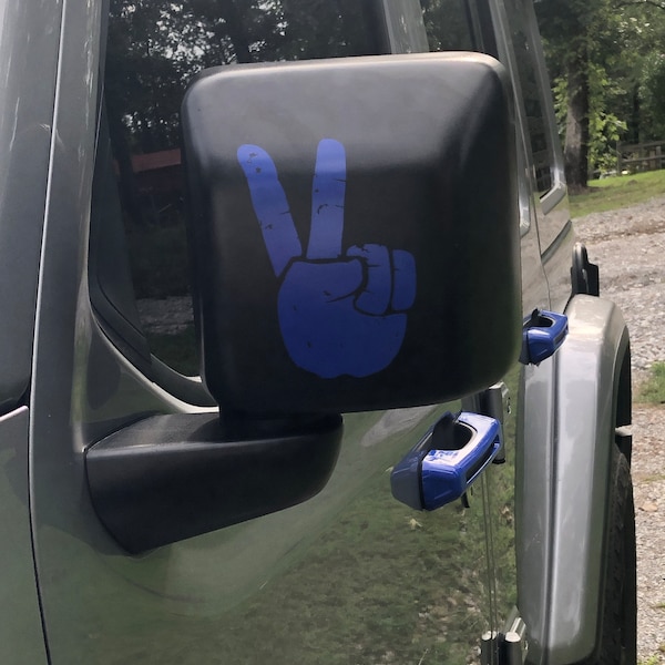 Wave Mirror Decal, Peace Sign, Side Mirror Decal, Wave Dammit, Hand ...