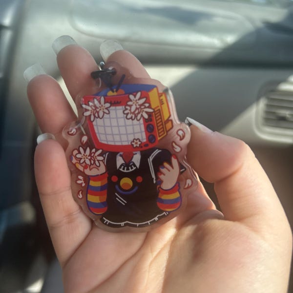 TV Head Cute Acrylic Keychains! - Etsy