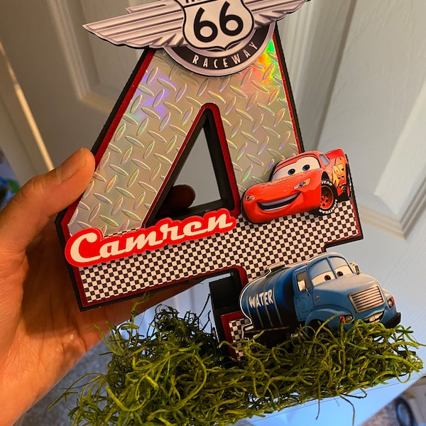 3D Number or Letter Cars Lighting - Lighting Mcqueen Party Decoration ...