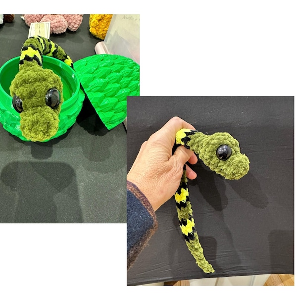NO SEW Itty Bitty Snake Crochet Pattern; Easy Snake Beginner Crochet ...