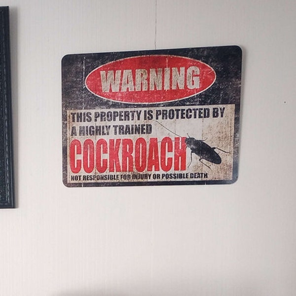 Funny Cockroach Sign, Cockroach Gift, Cockroach Warning Sign, Gift for ...