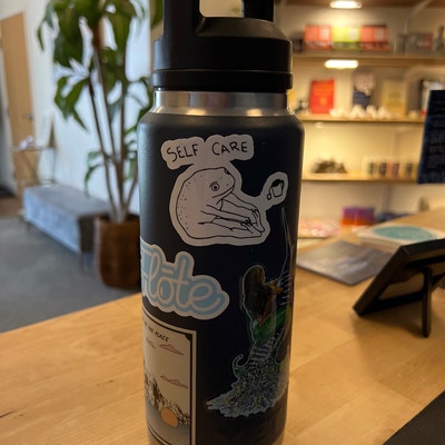 Funny Frog Self Care Sticker, Funny Frog Self Care Retro Sticker, Funny ...