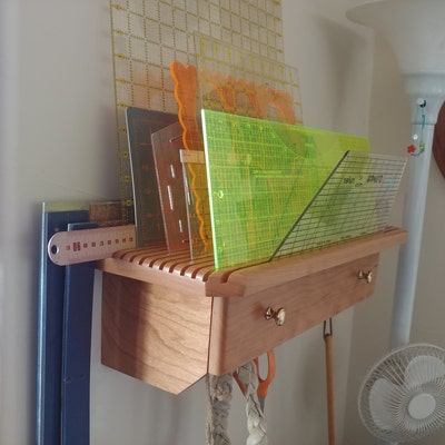 14 Slot Mahogany Quilting Ruler Holder, Wall Mounted - Etsy