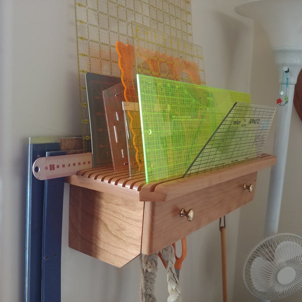14 Slot Mahogany Quilting Ruler Holder, Wall Mounted - Etsy