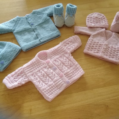 Premature Baby Cardigan 4 PLY Knitting Pattern PDF Newborn Cardigan ...