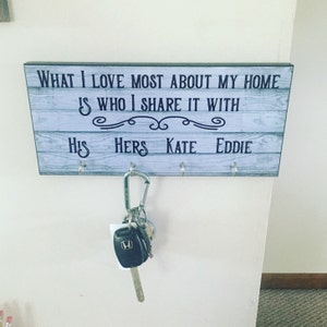 Personalized Key Ring Holder, Quote Key Holder, His Hers Ours Dog Paw ...