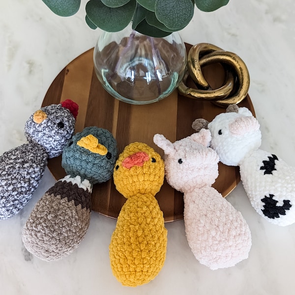 Cuddle Critters *farm Set* Crochet Pattern BUNDLE | NO SEW Crochet ...