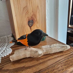 Robin Sitting. Handcrafted Carved Wooden Bird Painted - Etsy