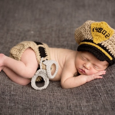 Baby Sheriff Outfit Crochet Sheriff Costume Baby Police Uniform Newborn ...