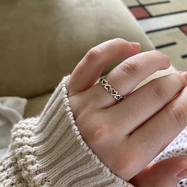 Sterling Silver Love Cuddle Hugging, Wraparound, Friendship Care Ring ...