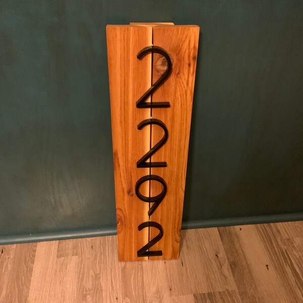 Double Decker Cedar House Numbers | Cedaraddress Sign | Black House ...