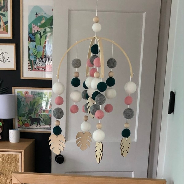 Leaf Mobile, Boho Baby Mobile, Boho Mobile, Boho Nursery Decor, Boho ...