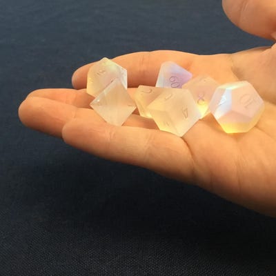 Raised Fantastic Glass Dice Set Rianbow Sharp Edge D&D Dice Set ...