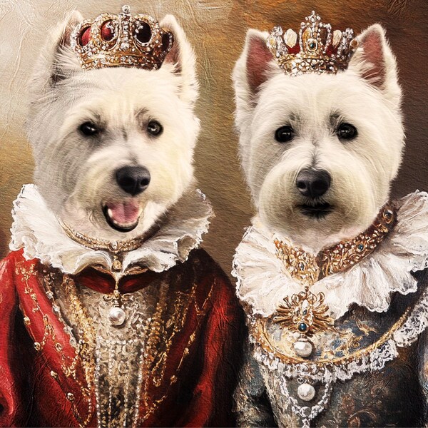 Custom Royal Dog Portrait, Renaissance Dog Painting, Pet Lovers Gift ...