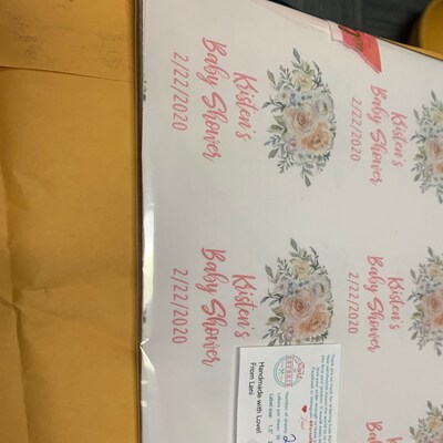 Floral Baby Shower Stickers for Favors Girls Baby Shower - Etsy