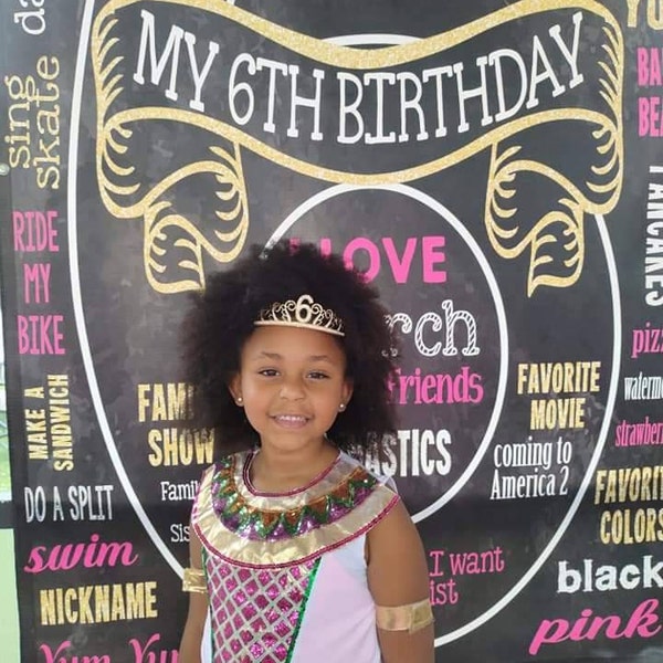 Editable 8th Birthday Chalkboard Sign With Photo - Girl Party Sign ...