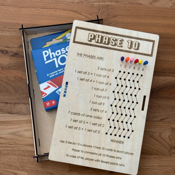 Phase 10 SVG Digitale Datei, Laser Cut Datei Phase Ten, SVG Brettspiel ...