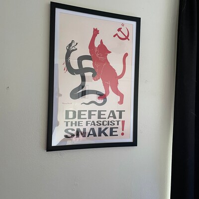 Soviet Cat Defeat the Fascist Snake Poster - Etsy Canada