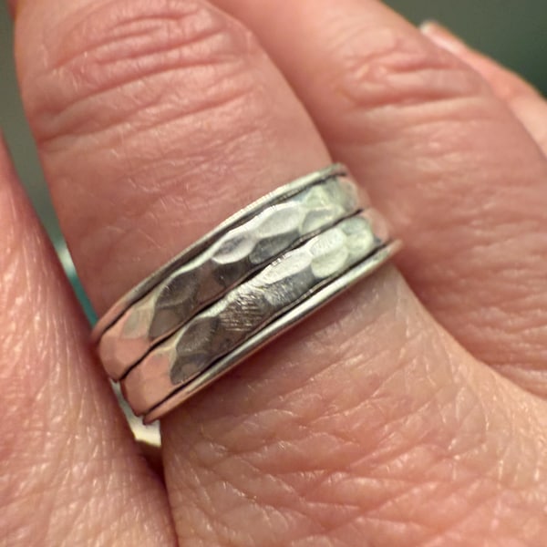 Flower Design Silver Spinner Ring, Handmade Jewellery, Designer Ring, 925 Sterling Silver Ring ...