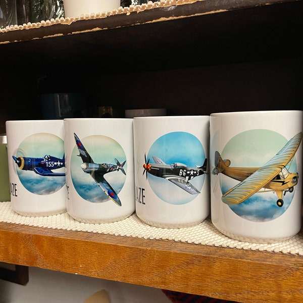 Spitfire Mug Nostalgic WWII Warbird Cup Pilot Mug Vintage English ...