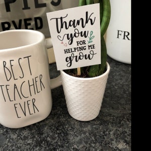 Teacher Appreciation SVG Cut File Thank You for Helping Me Grow ...