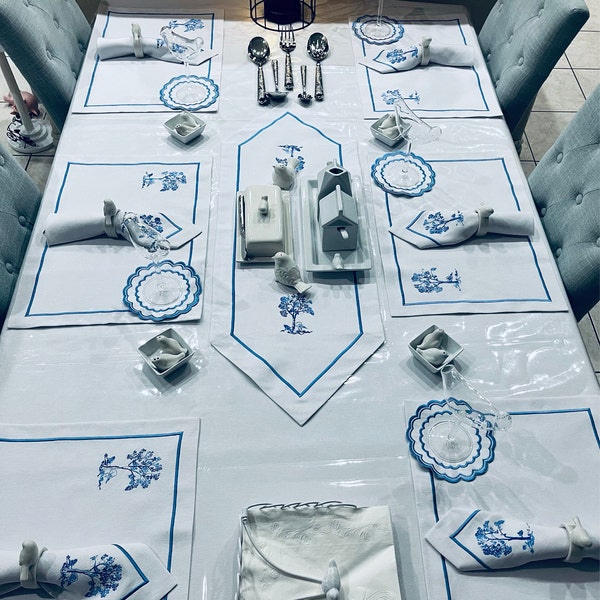 Embroidered Nautical Napkin-seafood Dinner Table Napkin Beach House ...