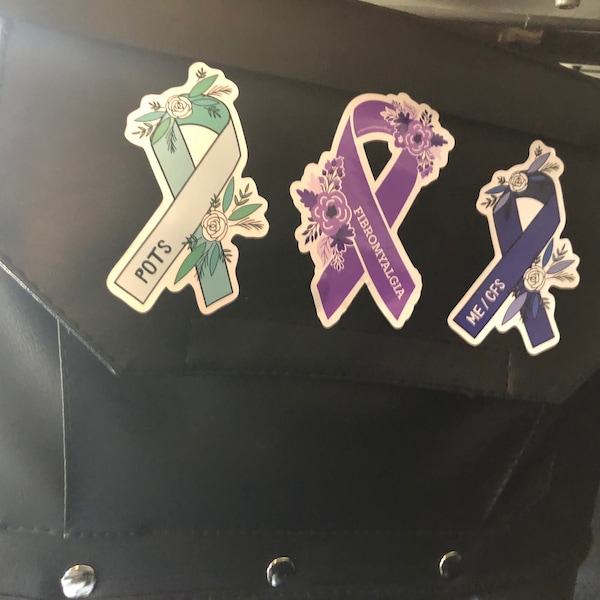 Fibromyalgia Stickers, Fibro Awareness Ribbon Sticker, Fibromyalgia ...