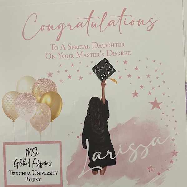 Luxury Graduation Congratulations Card for Daughter for Masters, Phd ...