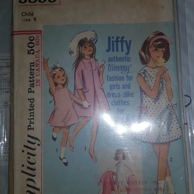 60s Butterick 9741 Girls' Full Skirt Dress With Bodice Inset Vintage ...