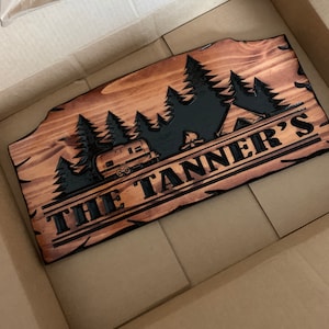 Engraved Camper Sign/ Personalized Camper Sign/ Camper Sign/ Campground ...