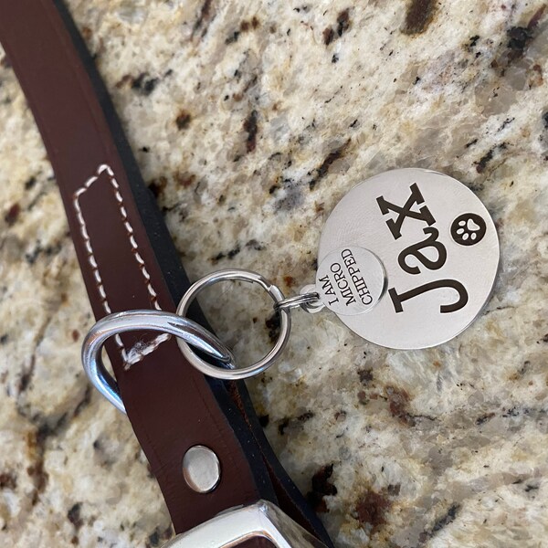 Microchipped Dog Tag, Microchip Dog Tag, Personalized Dog Tag, Engraved ...