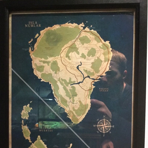 Jurassic Park Map, Poster, Isla Nublar Map, Print, Lost World, Dinosaur, Movie Poster ...